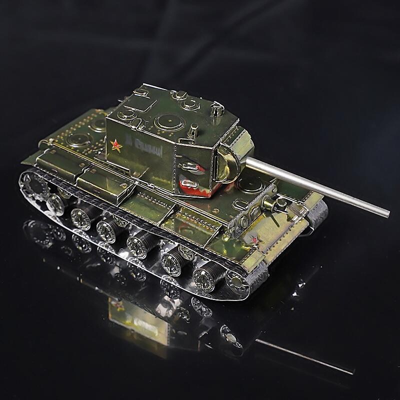 War World II Soviet Kv2 Heavy 3D Metal Handmade DIY Tank Assembled Model Jigsaw Puzzle Toys Crea ...