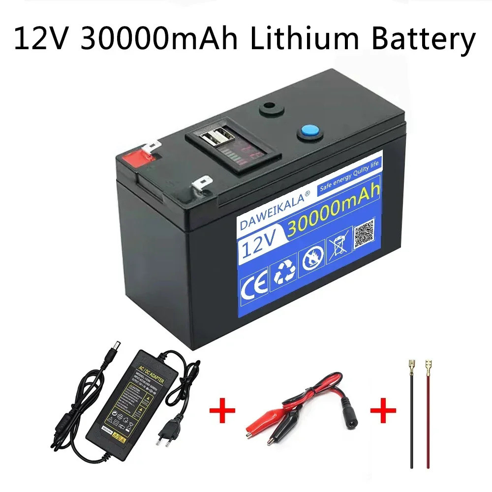 1C 12V 3 Lithium Battery 30Ah 18650 Rechargeable Pack For Solar ...