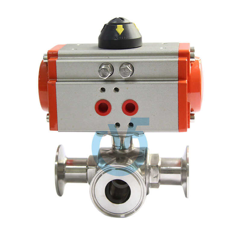 Stainless Steel 304 Pneumatic Quick Release Three-Way Ball Valve T ...