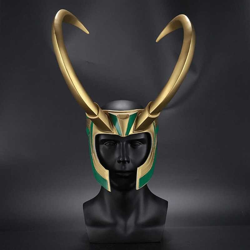 Superhero Helmet With Horns Movie Thor 3 Ragnarok Loki Laufeyson PVC ...