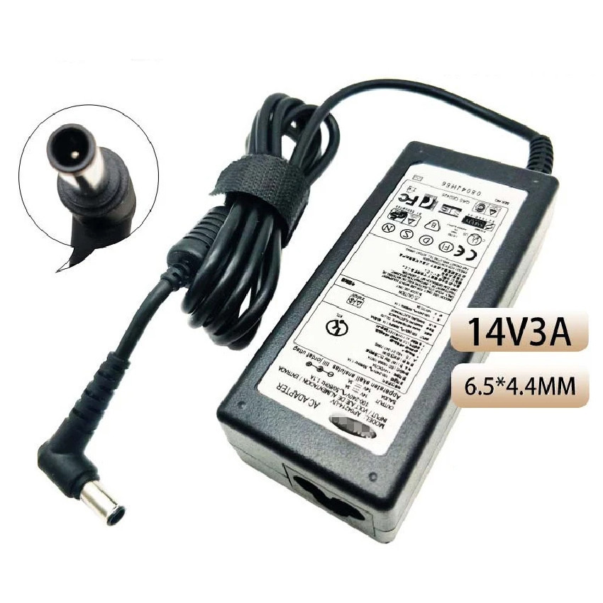 3Pin 14V 3A Samsung Lcd Monitor Adapter Power Supply 6.4x4.4mm Plug AC ...