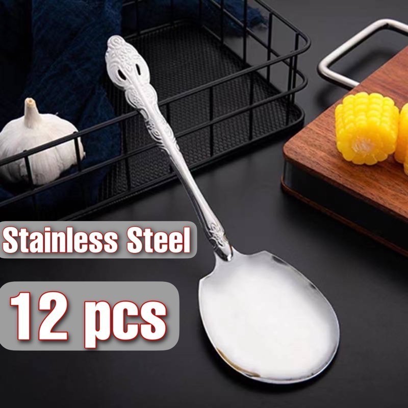 12Pcs / 6Pcs Serving Spoon Restaurant Grade Serving Spoon Durable High ...