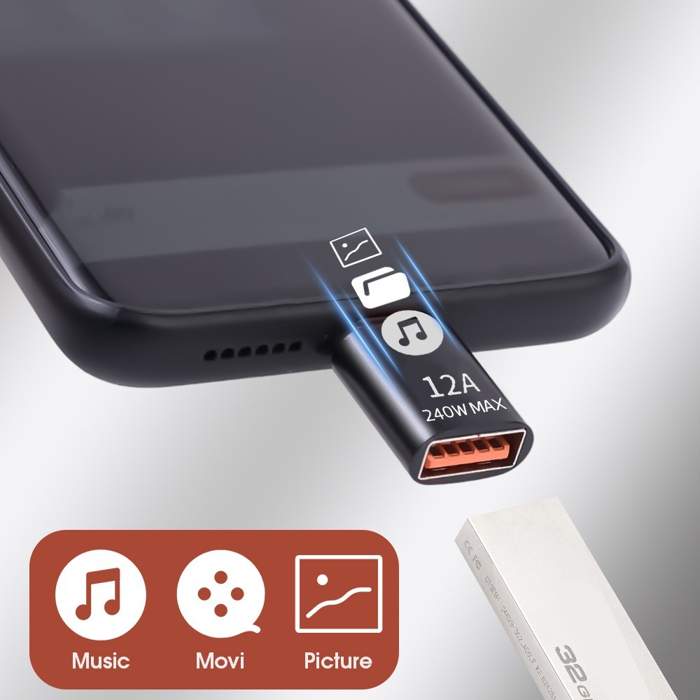 240W Type-C to USB-A Smart Safety Protection Charging Adapter Super ...