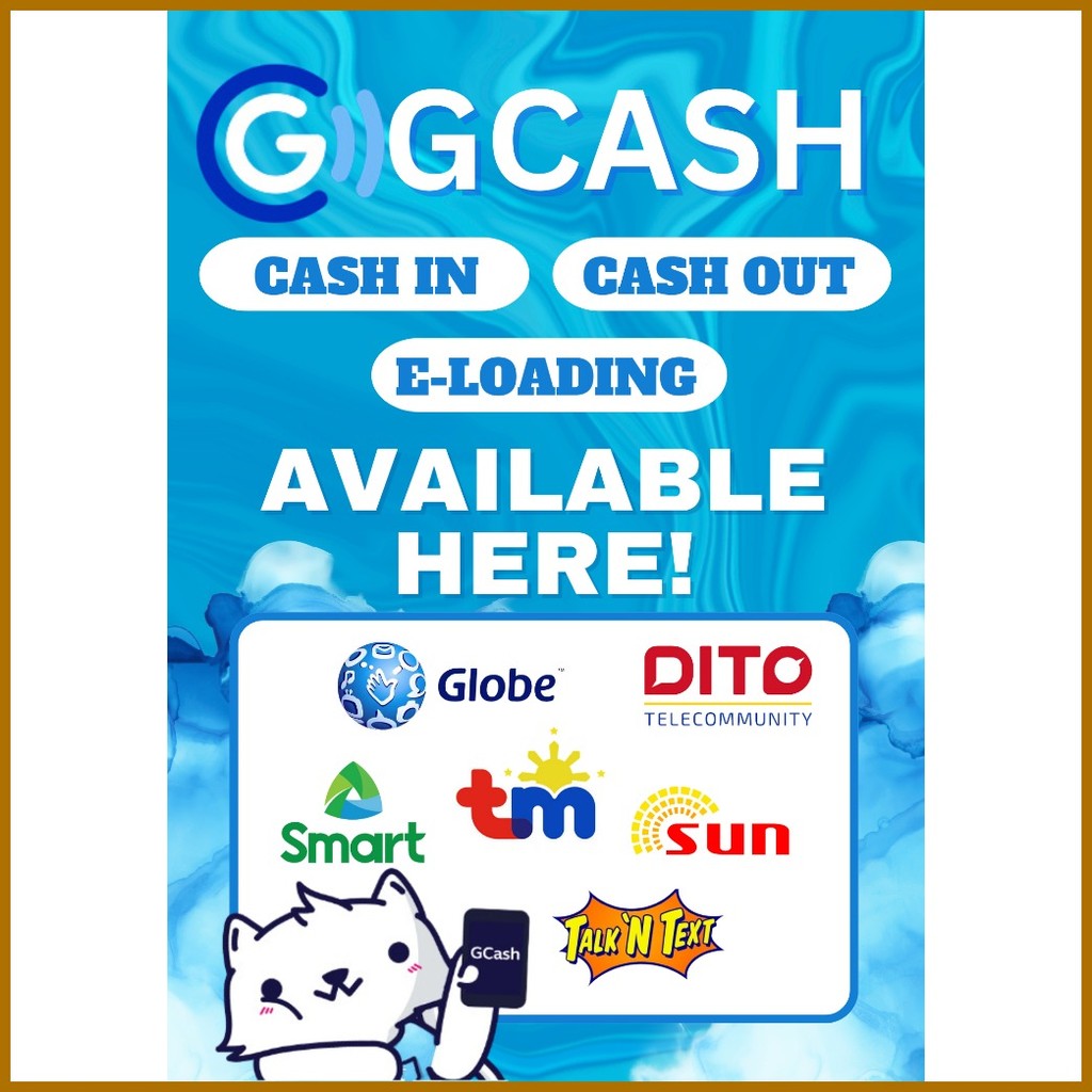 Laminated Gcash Cash In/ Out/ E-load/Print Scan Signage | Shopee ...