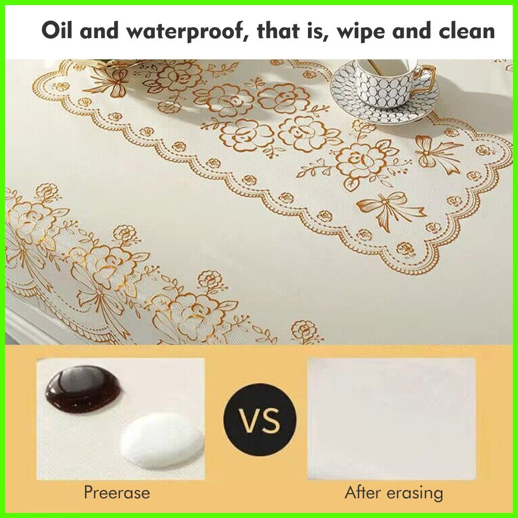 ∜ HS Tablecloth Pvc Table Cover Waterproof & 0ilproof Table Mantel ...
