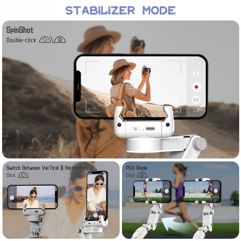 Q18 4in1 Tripod Gimbal Stabilizer 360° Rotation Tripod with Face/Object ...