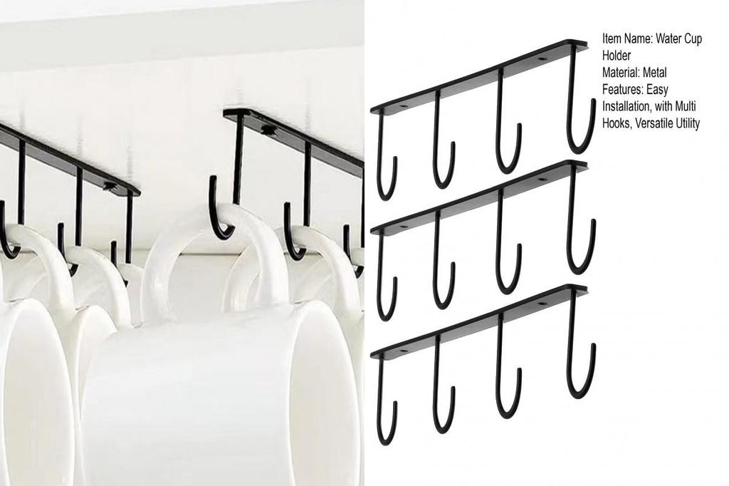 under Shelf Cup Hanger Rust-resistant Cup Rack under Cabinet Cup Holder ...