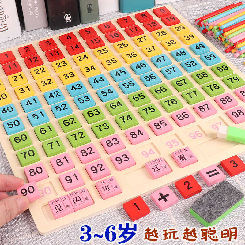 1-100 2 46 Learning Toys 3-6 Year Old Mathematics Enlightenment Puzzle ...