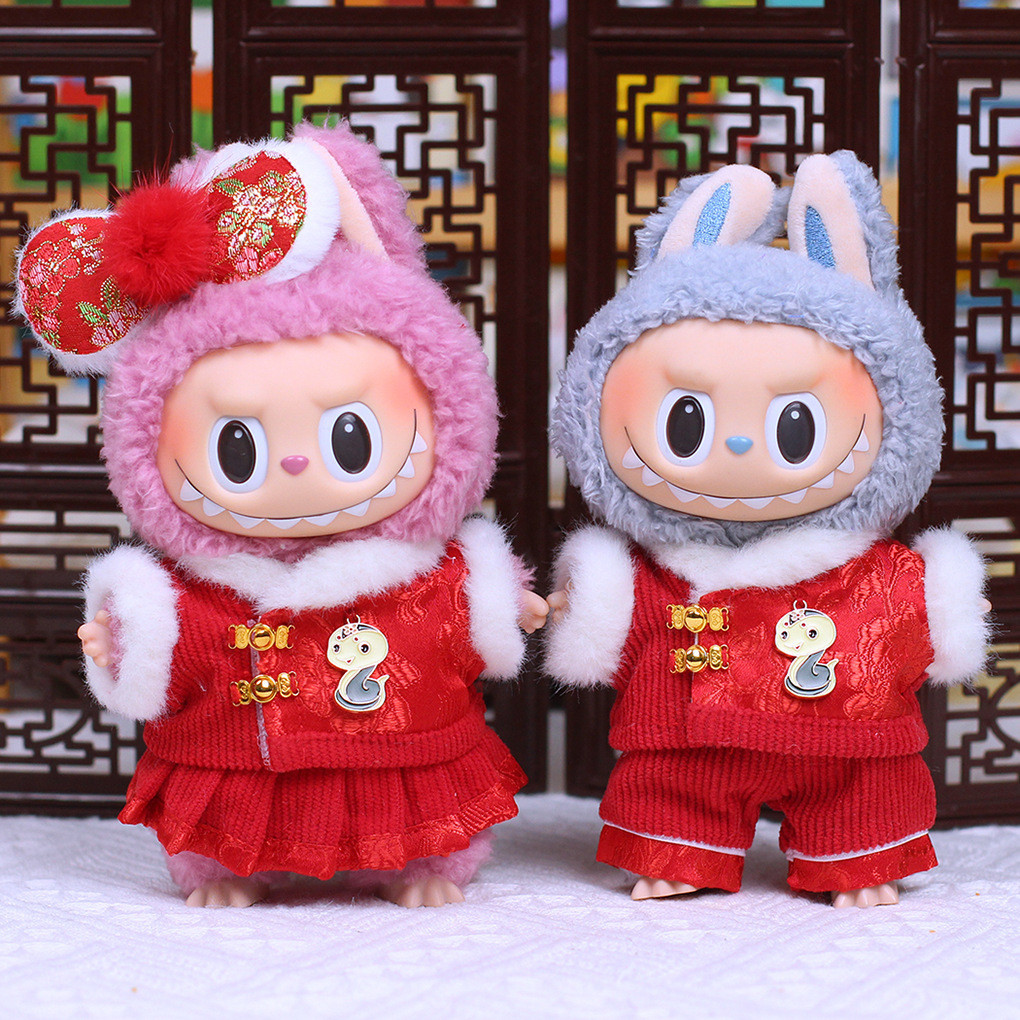 HW [Clothing only] For 17cm Labubu Children's Clothing New Year and ...