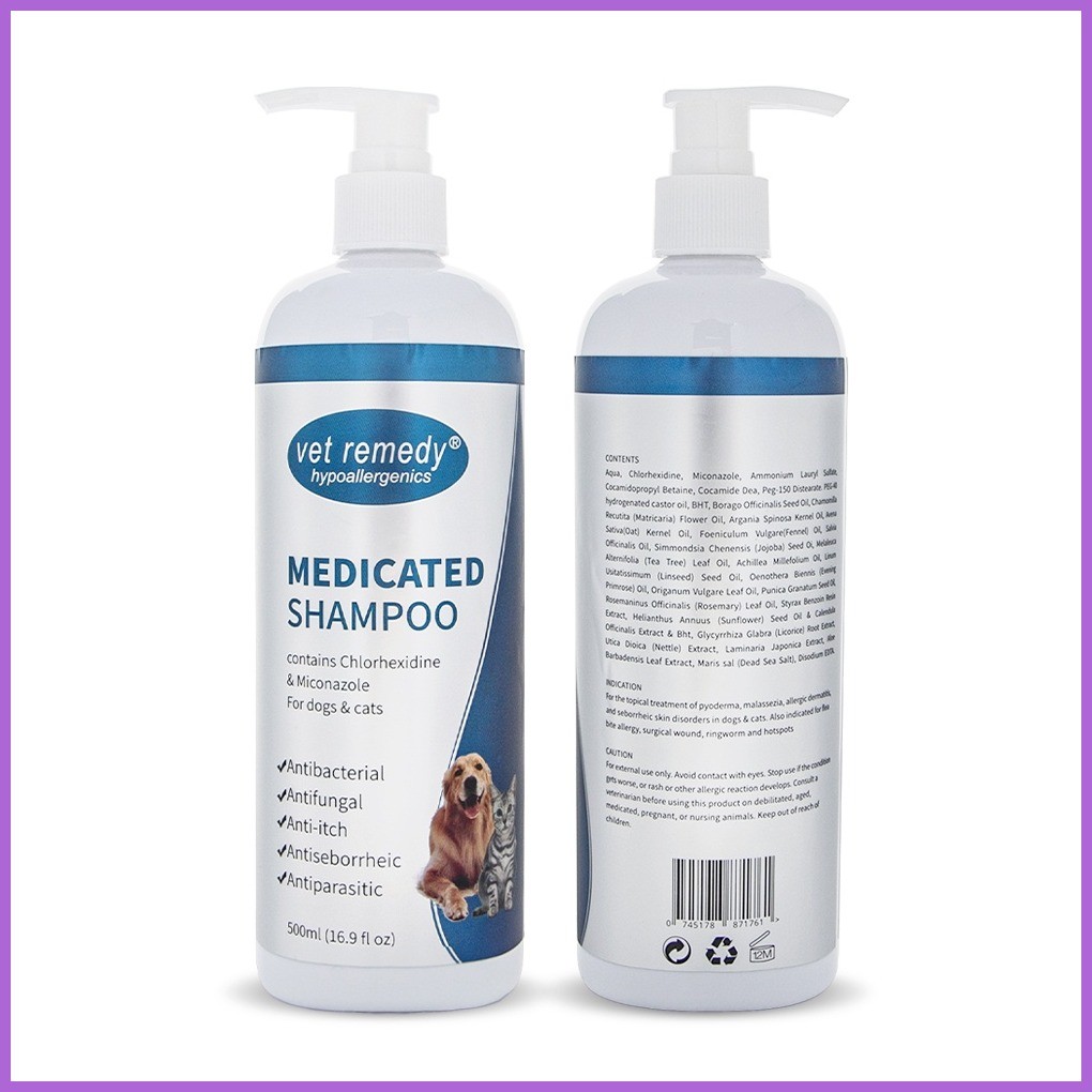 ♒ Vet Remedy Medicated Shampoo for Dogs and Cats (prevents itch, wound ...