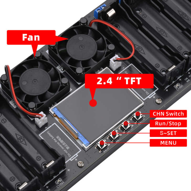 5V DC 8-Channel 18650 Lithium Battery Auto Charge/Discharge Capacity ...