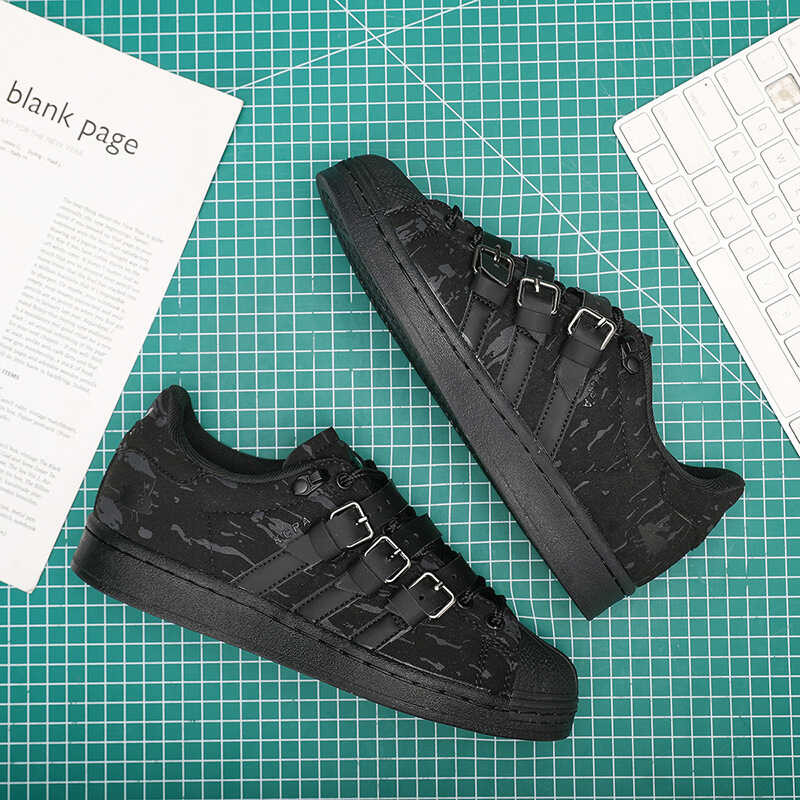 E0 2024 Fall Piercing Rabbit Three Bars Boys Shell Toe Board Of Women ...