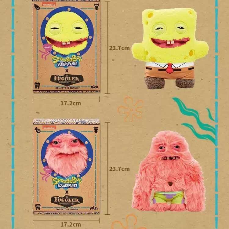 Fler Original Spongebob & Patrick 22Cm Official Collab Plush - Toothy Ugly-Cute Tooth Monster ...