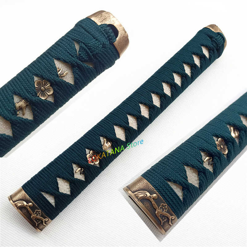 26CM 5 Tsuka Hilt Real Rayskin Copper Fuchi Menuki Kashira Handle For Japanese Sword Samurai ...