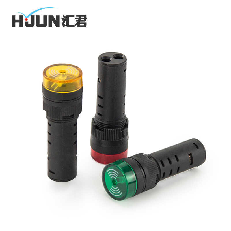 Small 16mm buzzer 12v 24V 220V sound and light alarm AD16-16SM long ...
