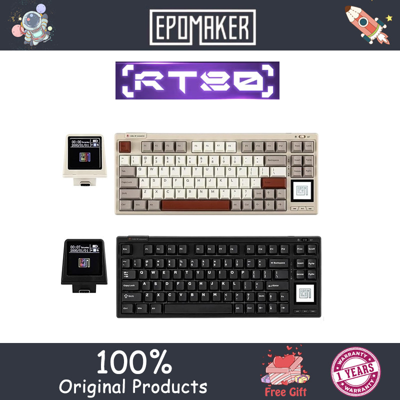 EPOMAKER RT80 dual screen retro mechanical keyboard with mini display ...