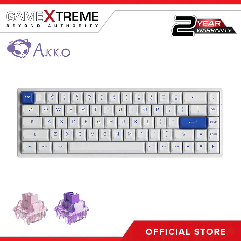 Akko Blue on White 3068B Plus Multi Modes RGB Mechanical Keyboard ...