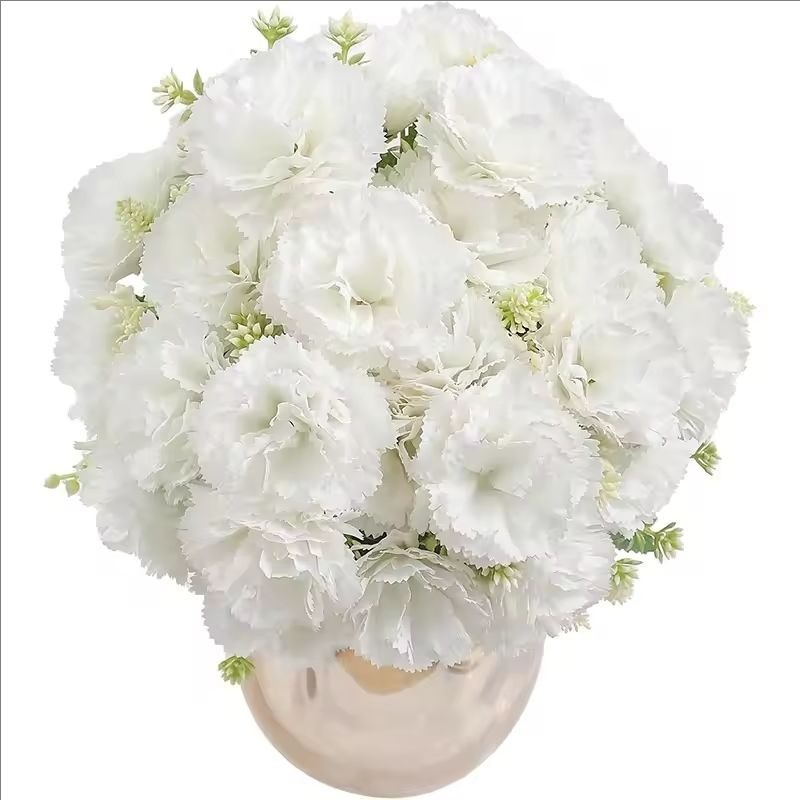 Silk Rose White Silk Bouquet 28cm Peony Artificial Flower 7 Small Head 3 Buds Bride Wedding Home ...