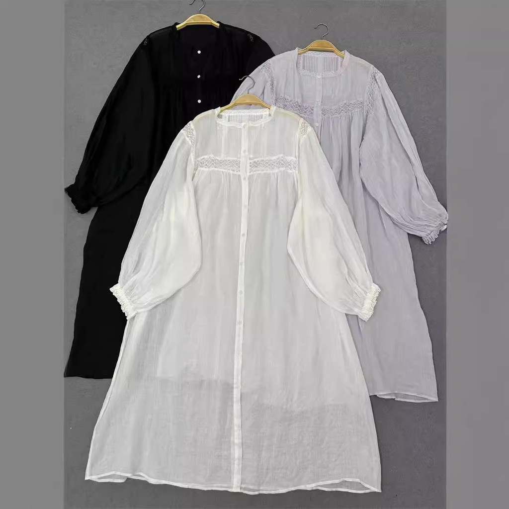 Ramie Accordion Pleated Loose Lazy Dress For Women Japanese Style Front ...