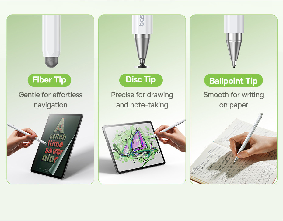 Baseus Smooth Writing III 3-in-1 Passive Stylus Point Stylus for Touch ...