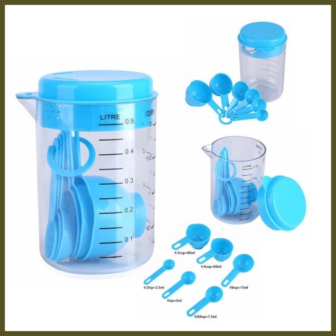 COD Rainbow store #7pcs/set plastic measuring cups with spoons measure ...