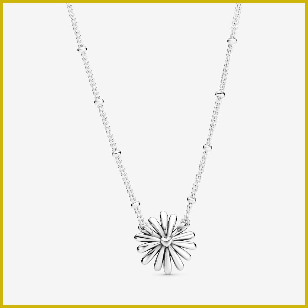 PAN PAVÉ DAISY FLOWER COLLIER NECKLACE 398964C01 925 silver for women ...
