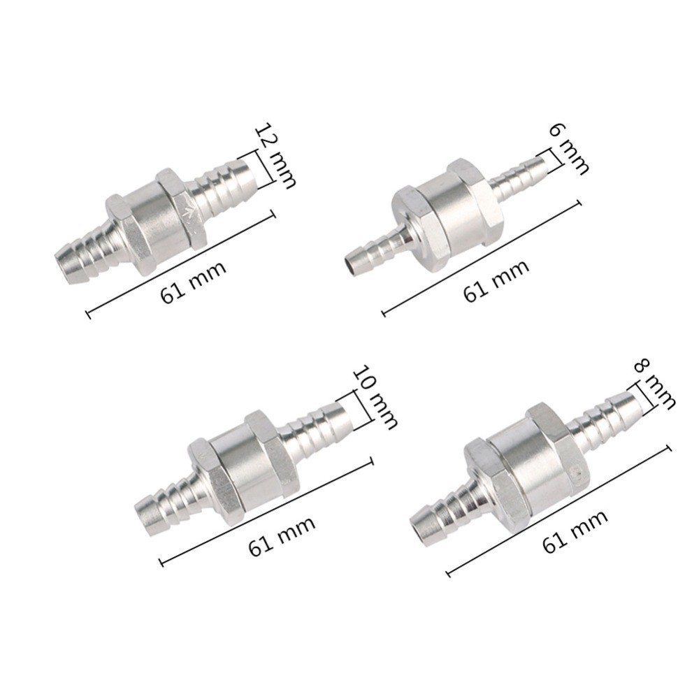 6/8/10/12mm One Way Check Valve Aluminum Alloy Fuel Check Valve for Car ...