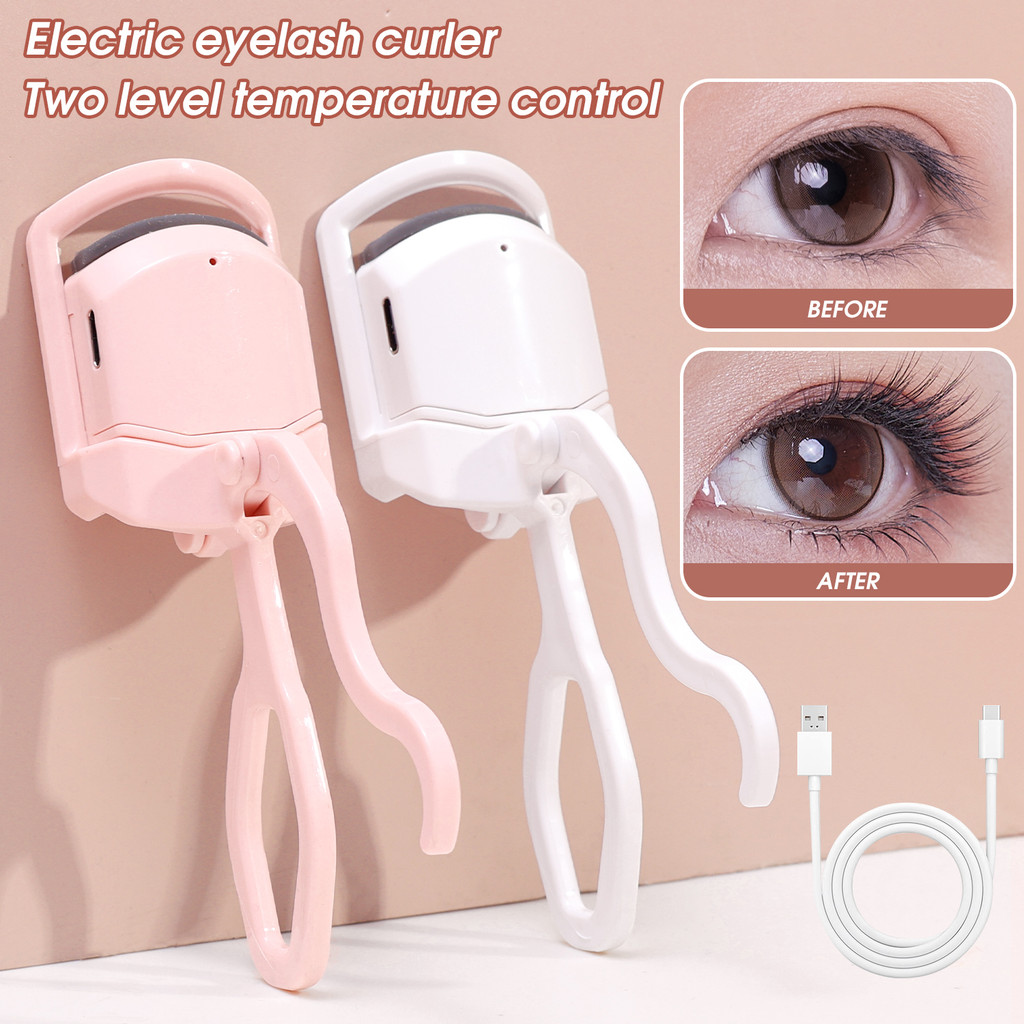 Rechargeable Heated Eyelash Curler - Quick Heating Eye Lash Tool - Anti ...