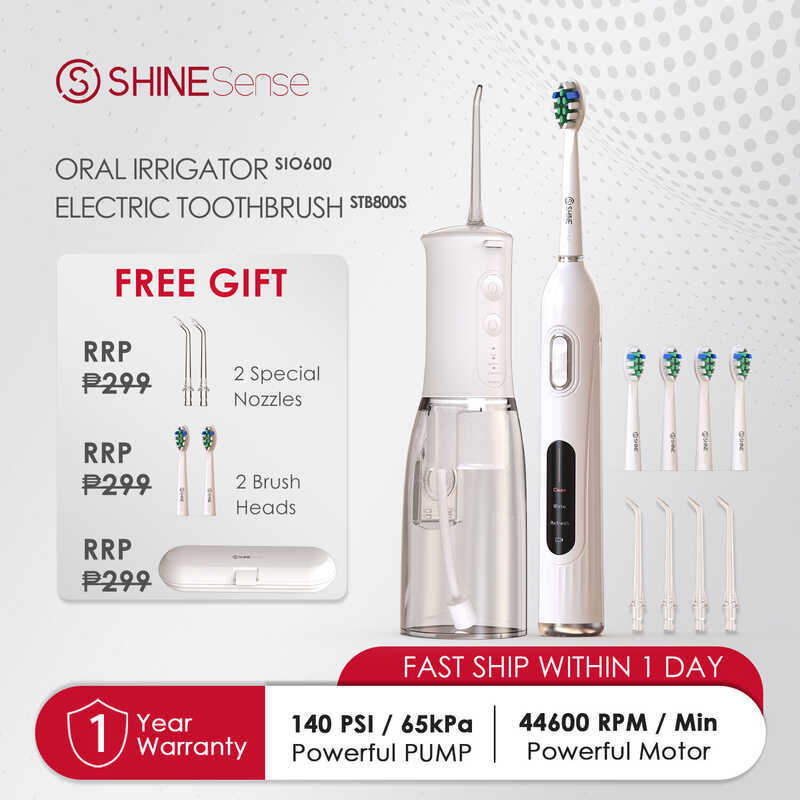 Electric ShineSense Sonic Toothbrush Water Flosser Dental Irrigator ...