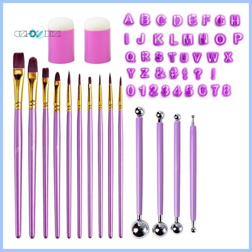 56Pcs Polymer Clay Tools, Letter Indentation Stencils, Finger Sponge ...