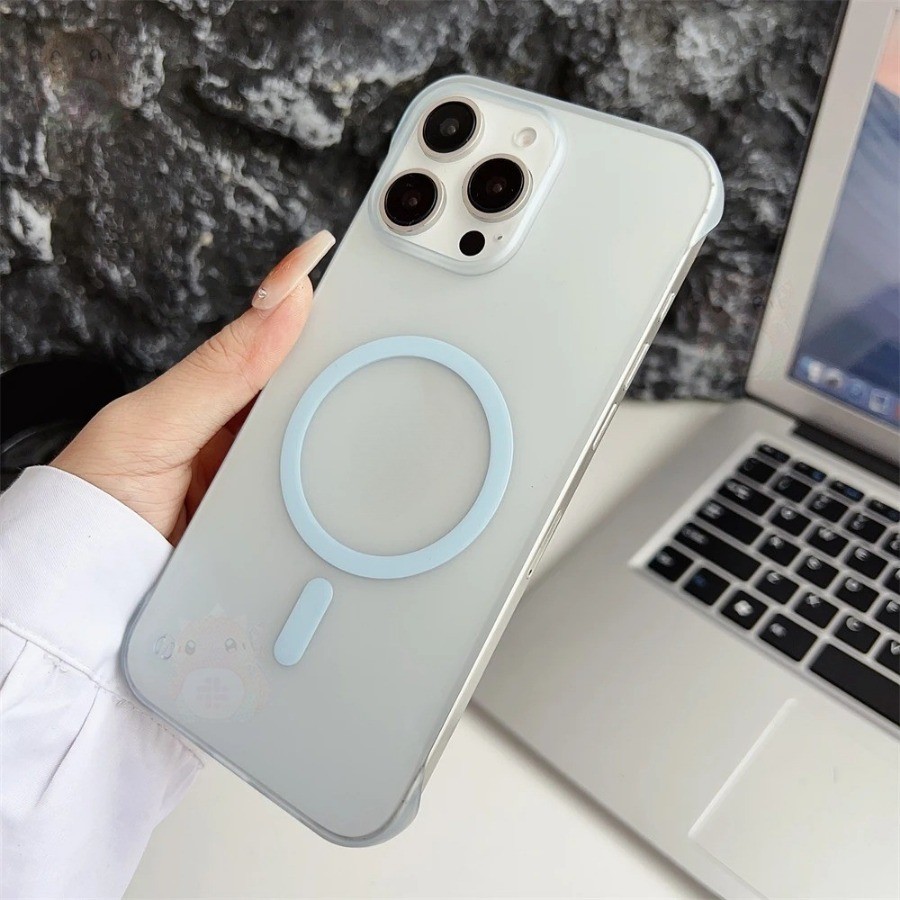 Matte Borderless Clear Magnetic Phone Case For iPhone 16 15 14 13 12 11 ...