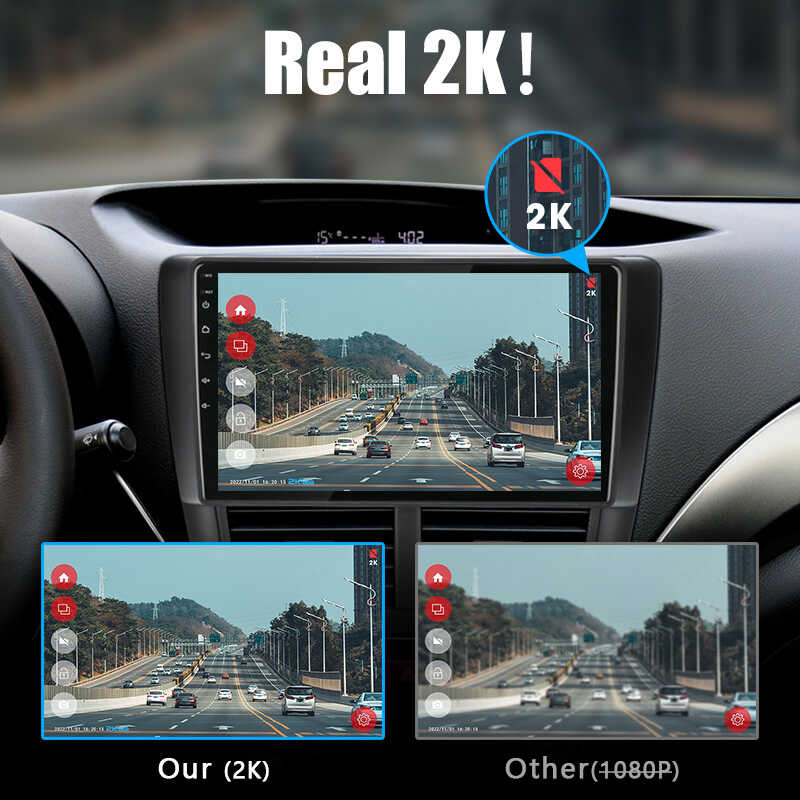2K J USB Para Sa Android Multimedia Player Navigation Full HD 1440P Car ...
