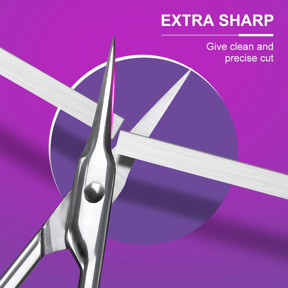 Russian Curved Tip Manicure Cuticle Scissors Professional Stainless ...