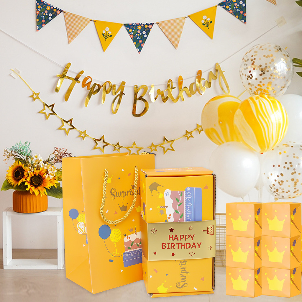 DIY Surprise Pop-Up Explosion Gift Box - Yellow Folding Money Bounce ...