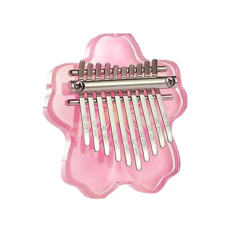 Mini Kalimba 10 Keys Acrylic Thumb Crystals Finger Piano Keyboard ...