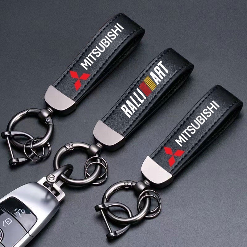 Mitsubishi Car Keychain High Grade Leather High Quality Key Chain For ...