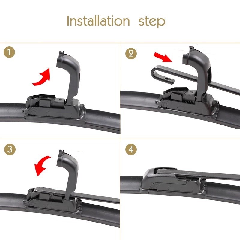 mitsubishi L300 1992 to 2020 model wiper set banana HOOK type pair fit ...