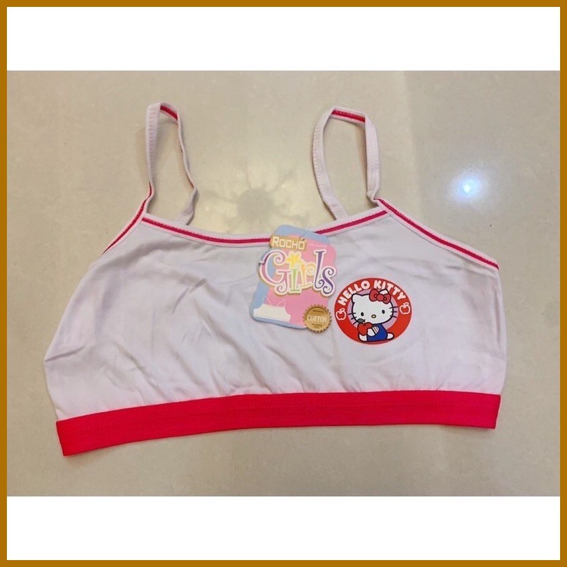 COD️ 6 pcs Girl's Plain White/Hello Kitty Baby Bra 8-12yrs | Shopee ...