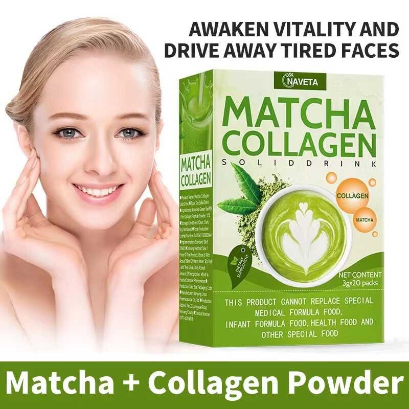 Matcha Latte Instant Cafe Collagen Protein Coffee Green Tea Powder (20 ...