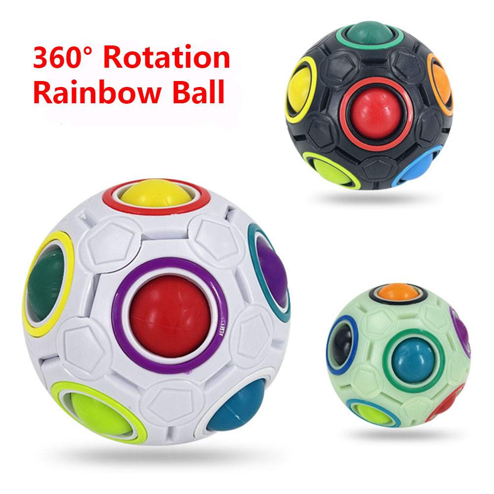[Ready Stock]360° Rotating Magic Rainbow Ball Stress Relieving Puzzle ...