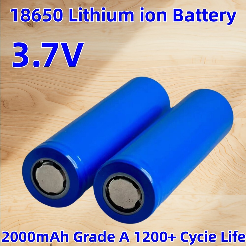 100% Original For 18650 2000 Mah 3,7V Rechargeable Battery | Shopee ...