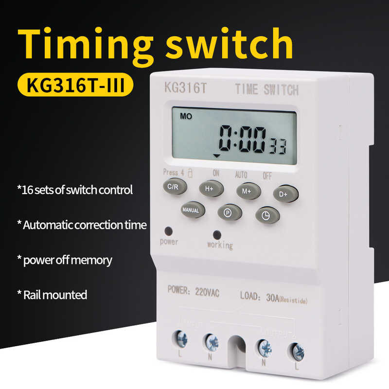 Timer Digital Automatic Programmable Time Switch 7 Days Weekly Relay Interval 1 Second High Load ...
