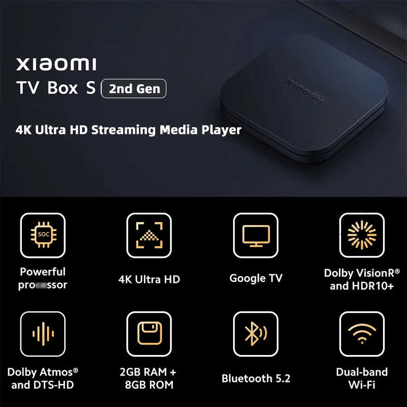Global Original Xiaomi Mi S 2nd Gen 4K Android TV Ultra HD 2G 8G WIFI ...