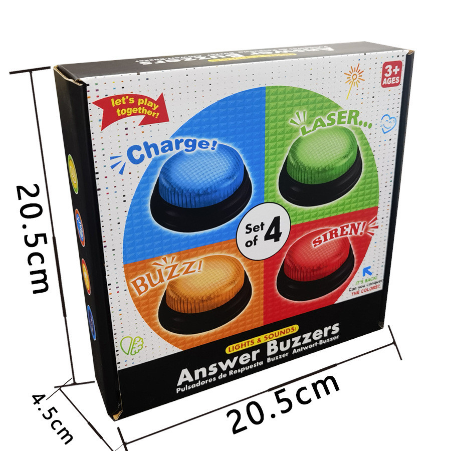 Answer Buzzers for Game Shows 4pcs Game Buzzers with Lights & Sounds ...