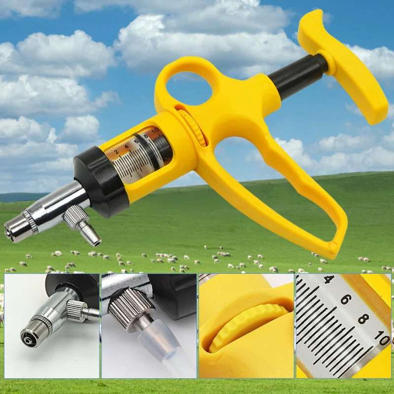 5/10ml Continuou Syringe Heavy Duty Animal Drench Vaccine Injection ...