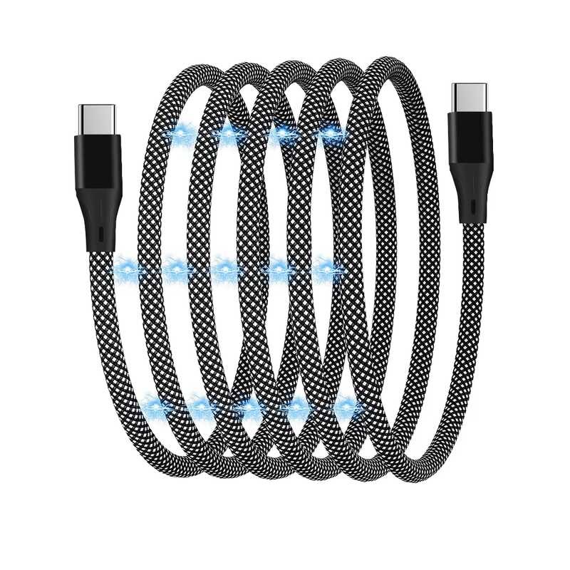 2M Nylon Braid To USB C Male Magnetic Mobile Phone Cable PD 100W ...