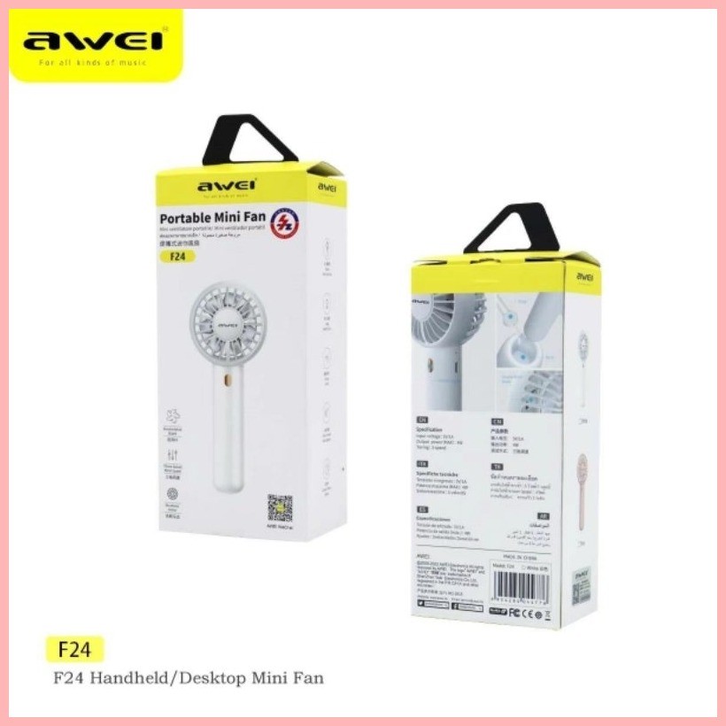 Awei F24 F28 Fan Portable Mini Slim Hand Carry/Desktop Lanyard ...