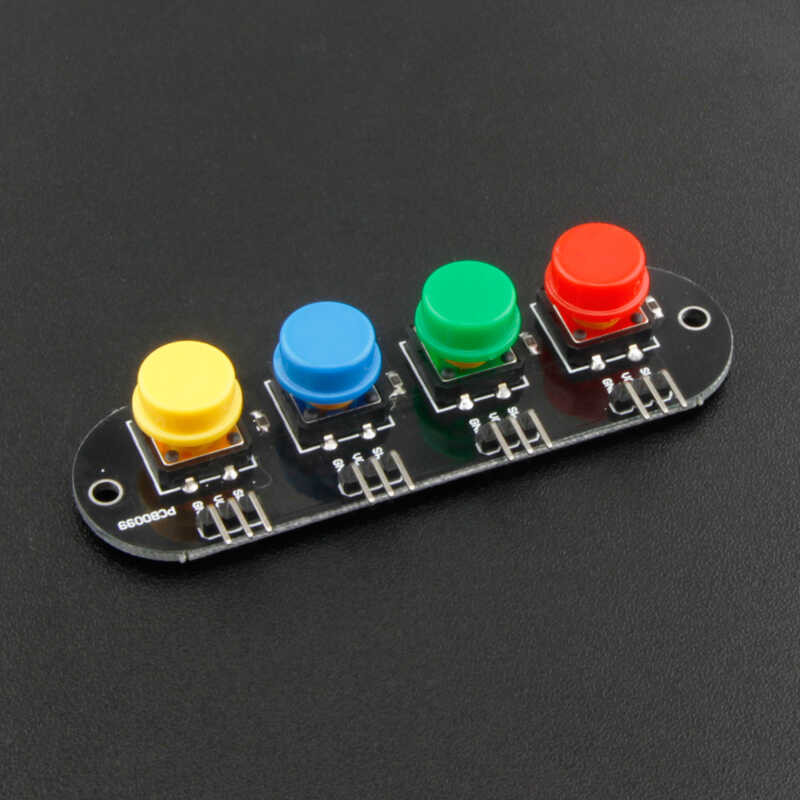 Button Module With Four Four-Color Large Buttons Compatible With Arduino Electronic Building ...