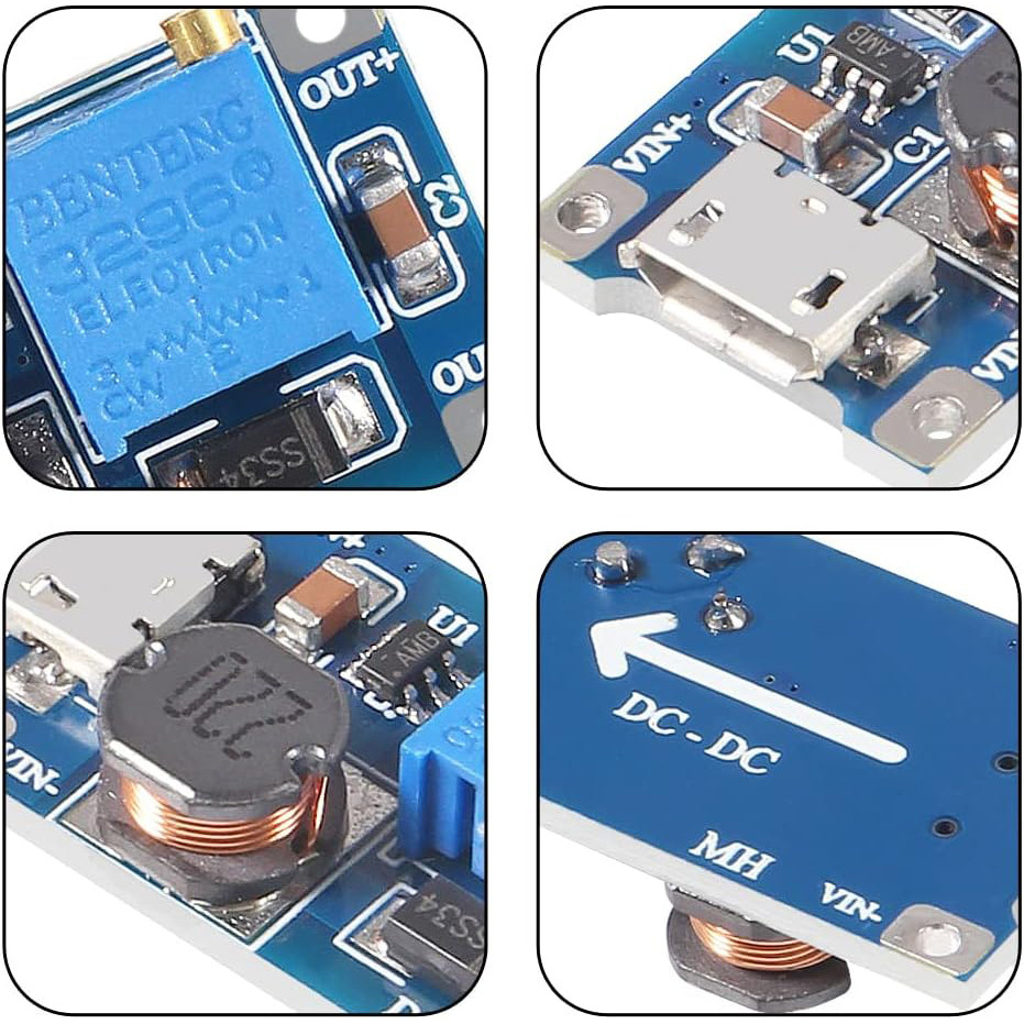 5pcs MT3608 DC-DC Boost Converter 2A Adjustable Step Up Micro USB Voltage Regulator Board 2V-24V ...