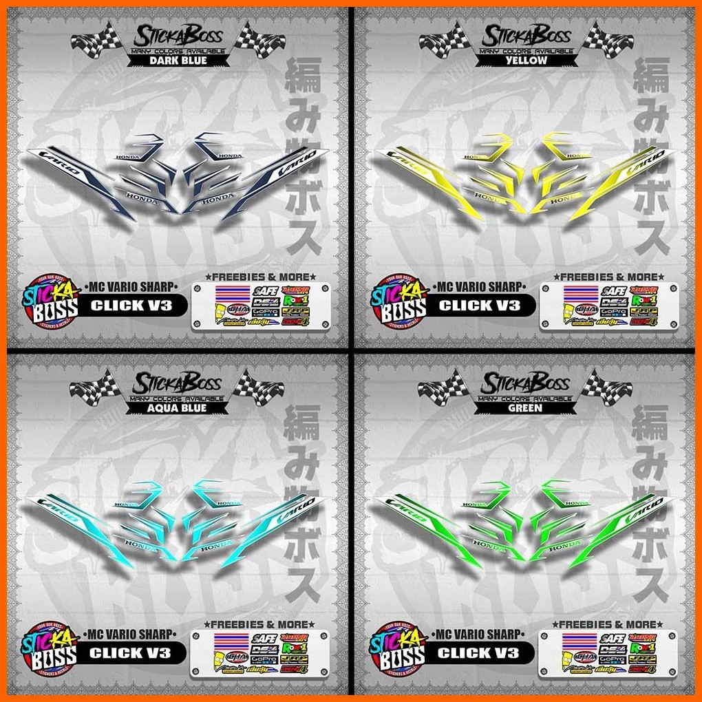 CLICK V3 DECALS ( MC VARIO SHARP ) [ PREMIUM GLOSSY LAMINATED ]【WITH ...